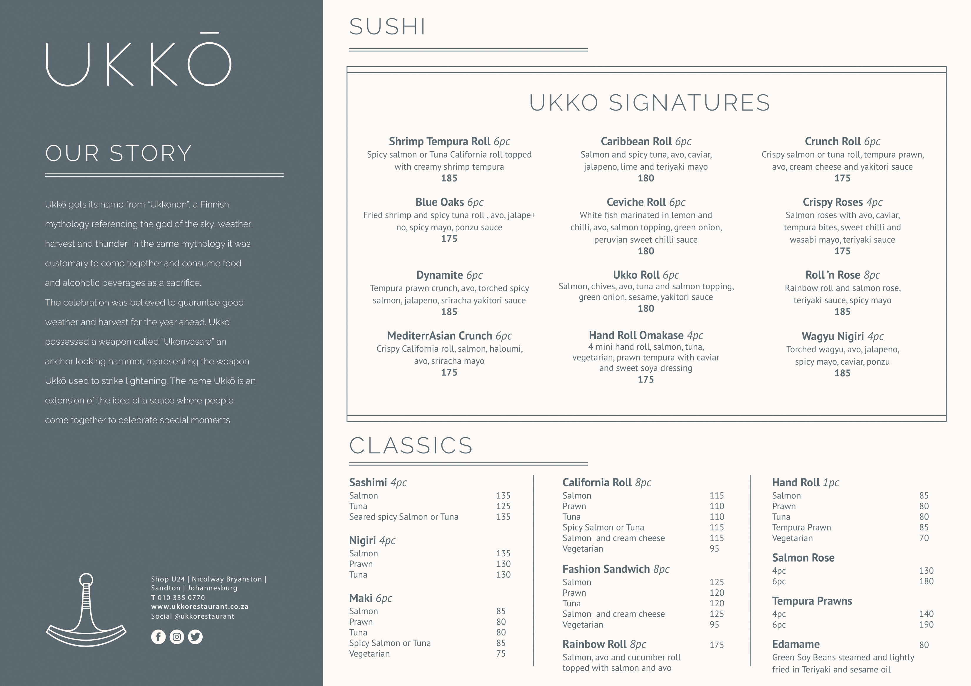 Menu – Ukko Restaurant