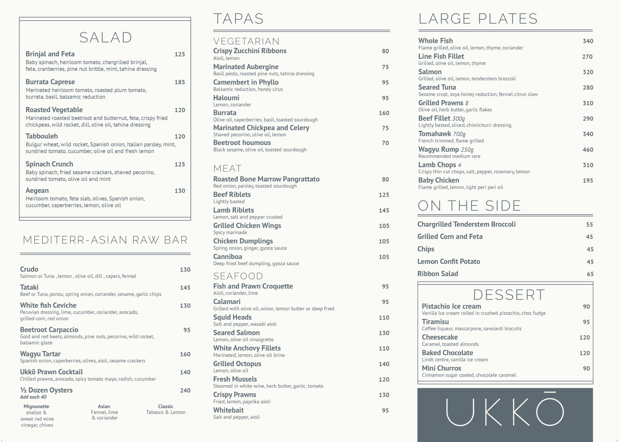 Menu – Ukko Restaurant