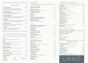 Menu – Ukko Restaurant